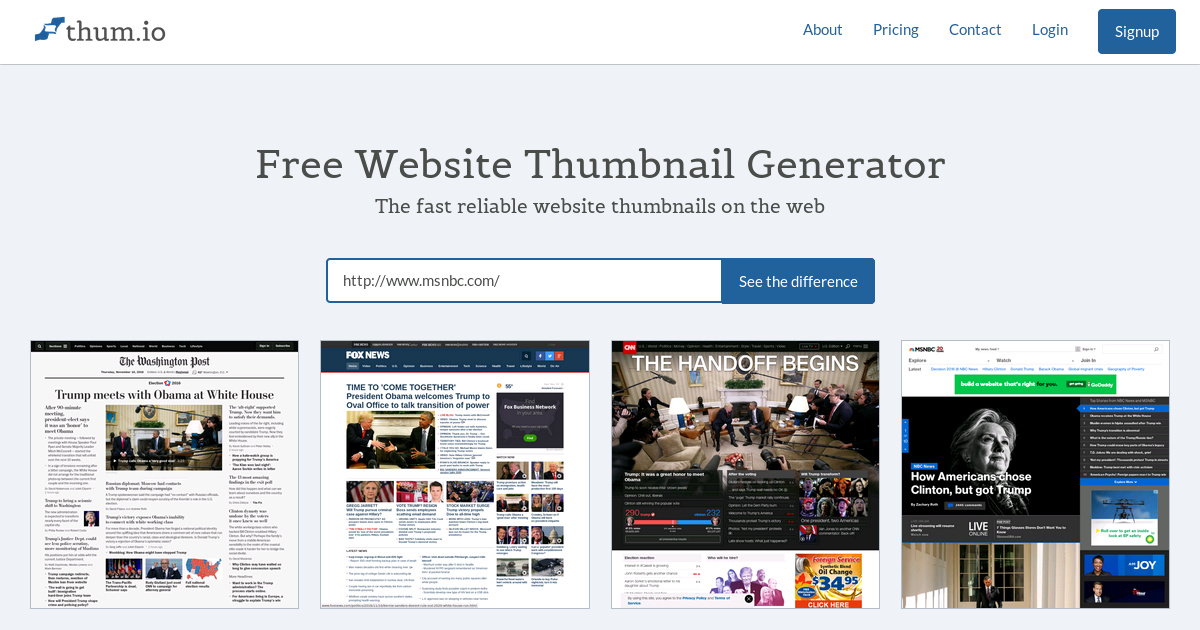 Thum.io | Fast real-time website screenshot API